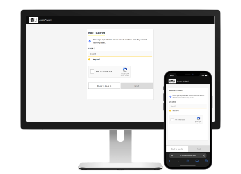 Chapter 1 – Login – FIMER Aurora Vision® Documentation